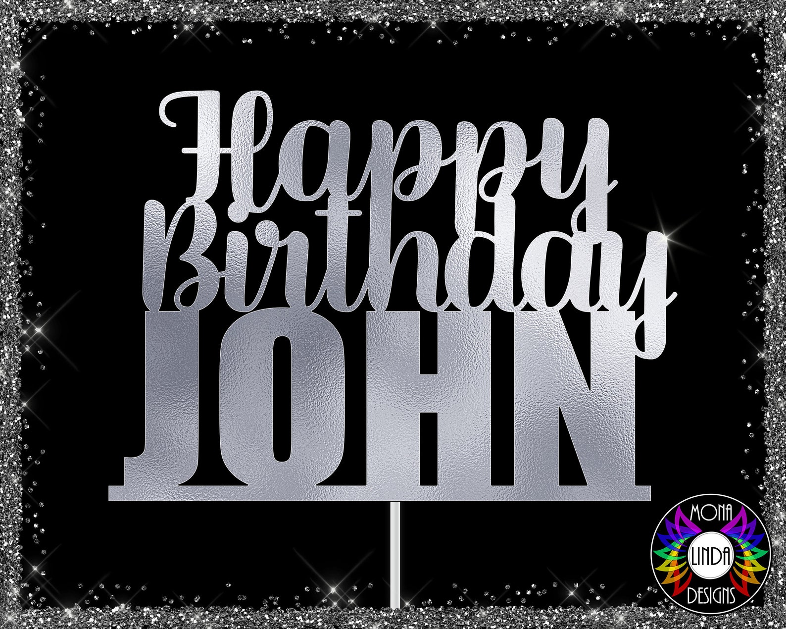 Happy Birthday John Cake Topper SVG PNG DXF Cutting File | Etsy