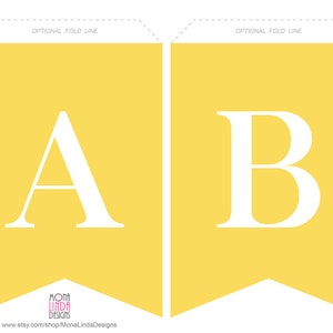 Yellow Printable PDF Banner,printable Alphabet Letter Banner,printable ...
