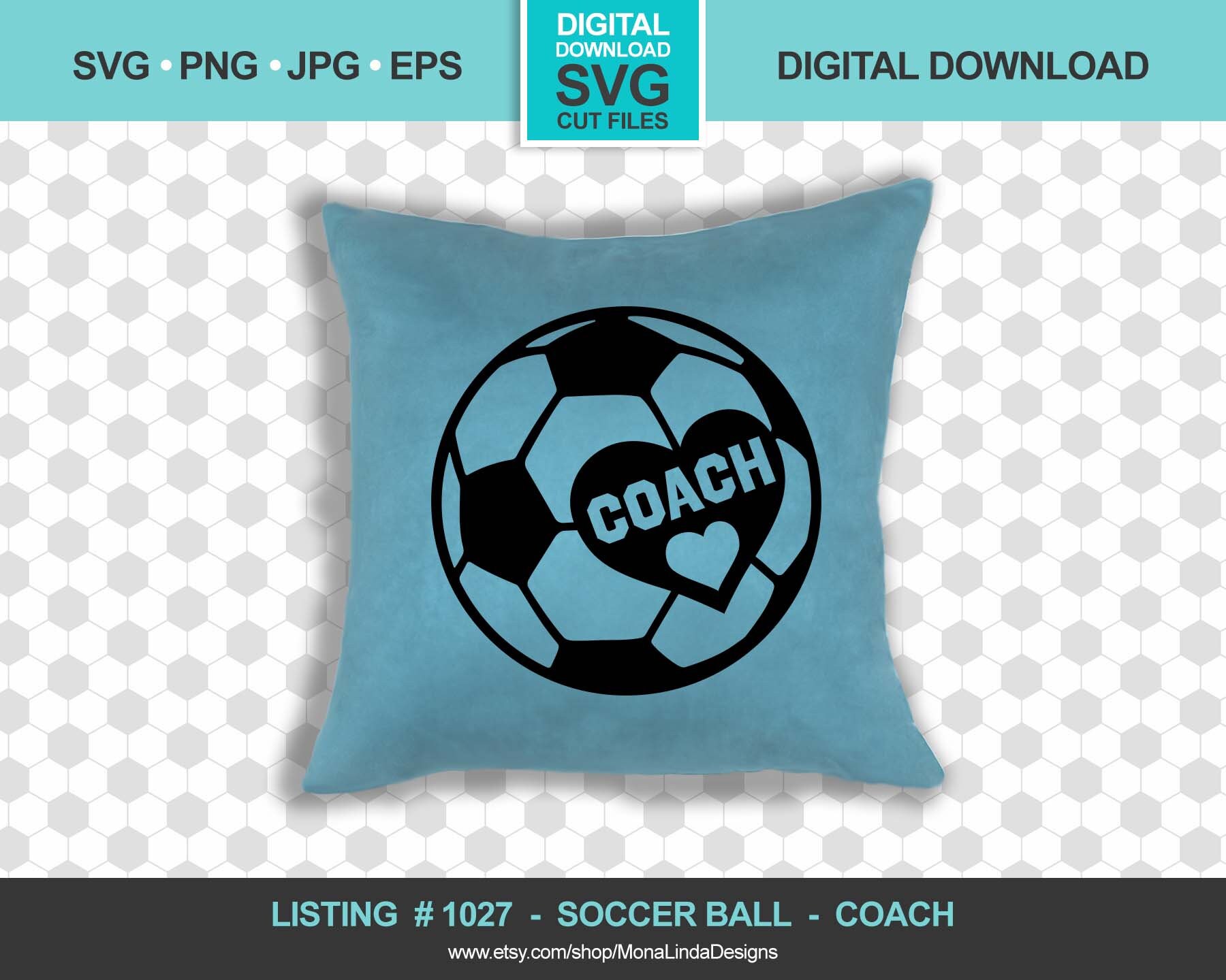 Soccer Ball SVG for COACH Sports Instant Digital Download | Etsy