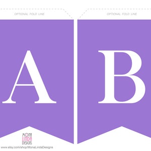 Purple Printable PDF Banner,printable Alphabet Letter Banner,printable ...