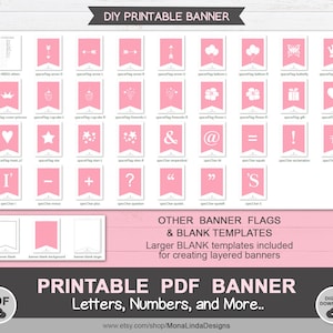 Pink Printable PDF Banner,printable Alphabet Letter Banner,printable ...