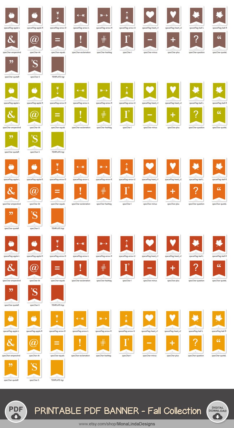 PRINTABLE PDF BANNER Fall Banner Autumn Banner Fall | Etsy
