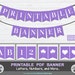 Printable PDF BANNER / Purple and White Printable PDF Alphabet Letter ...