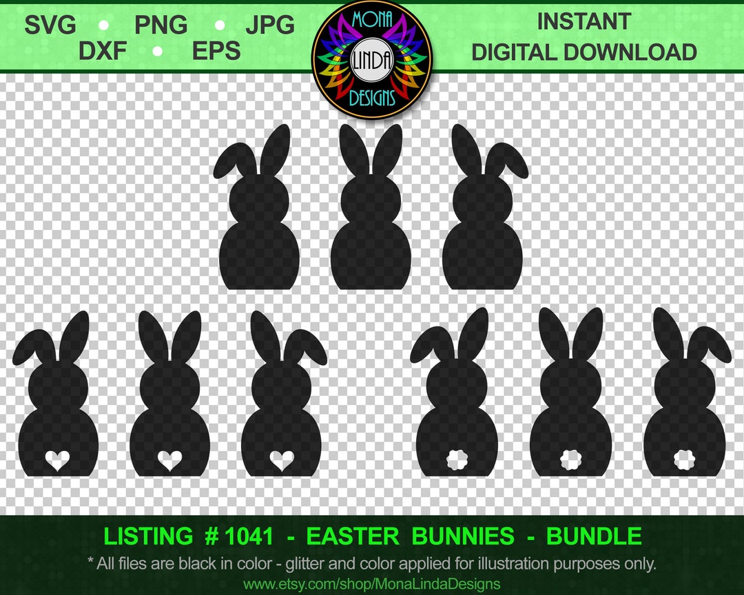 Easter Bunnies- BUNDLE- SVG- Bunny Svg Cut File, Peeps- Svg, Jpg, Png ...