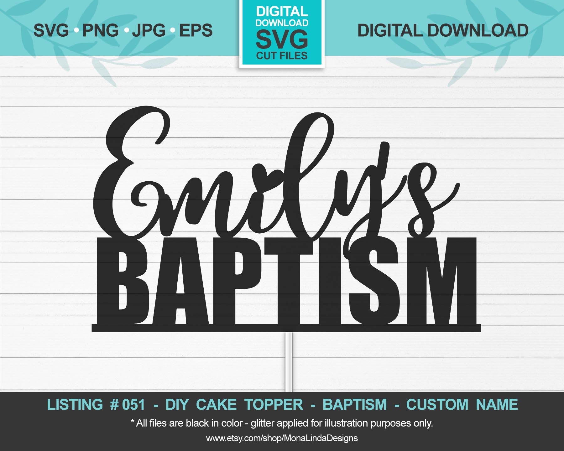 CUSTOM Name Baptism SVG Cupcake/cake Topper Baptism Svg | Etsy