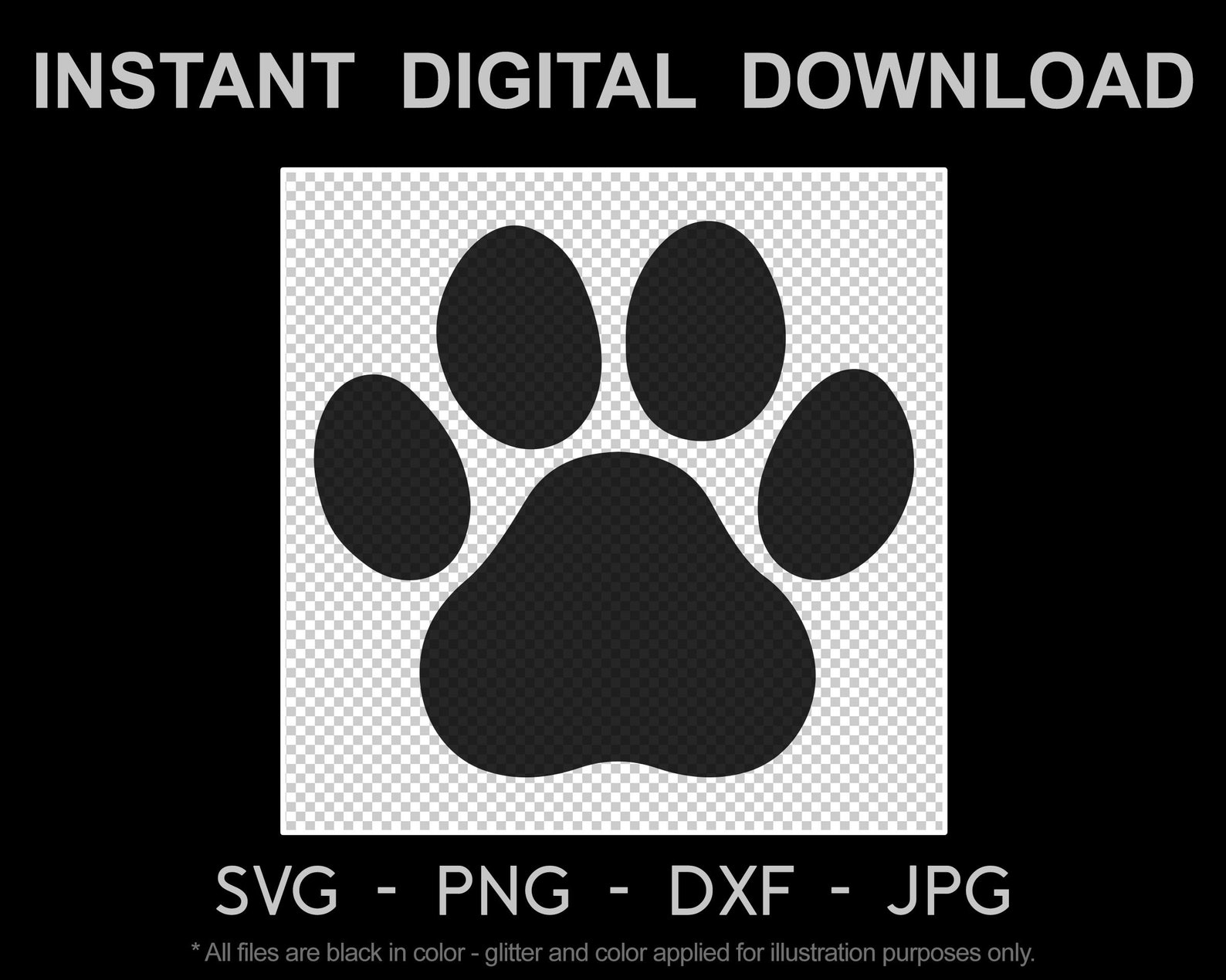 Animal Paw Print SVG PNG DXF Jpg Cutting File Dog Paw - Etsy