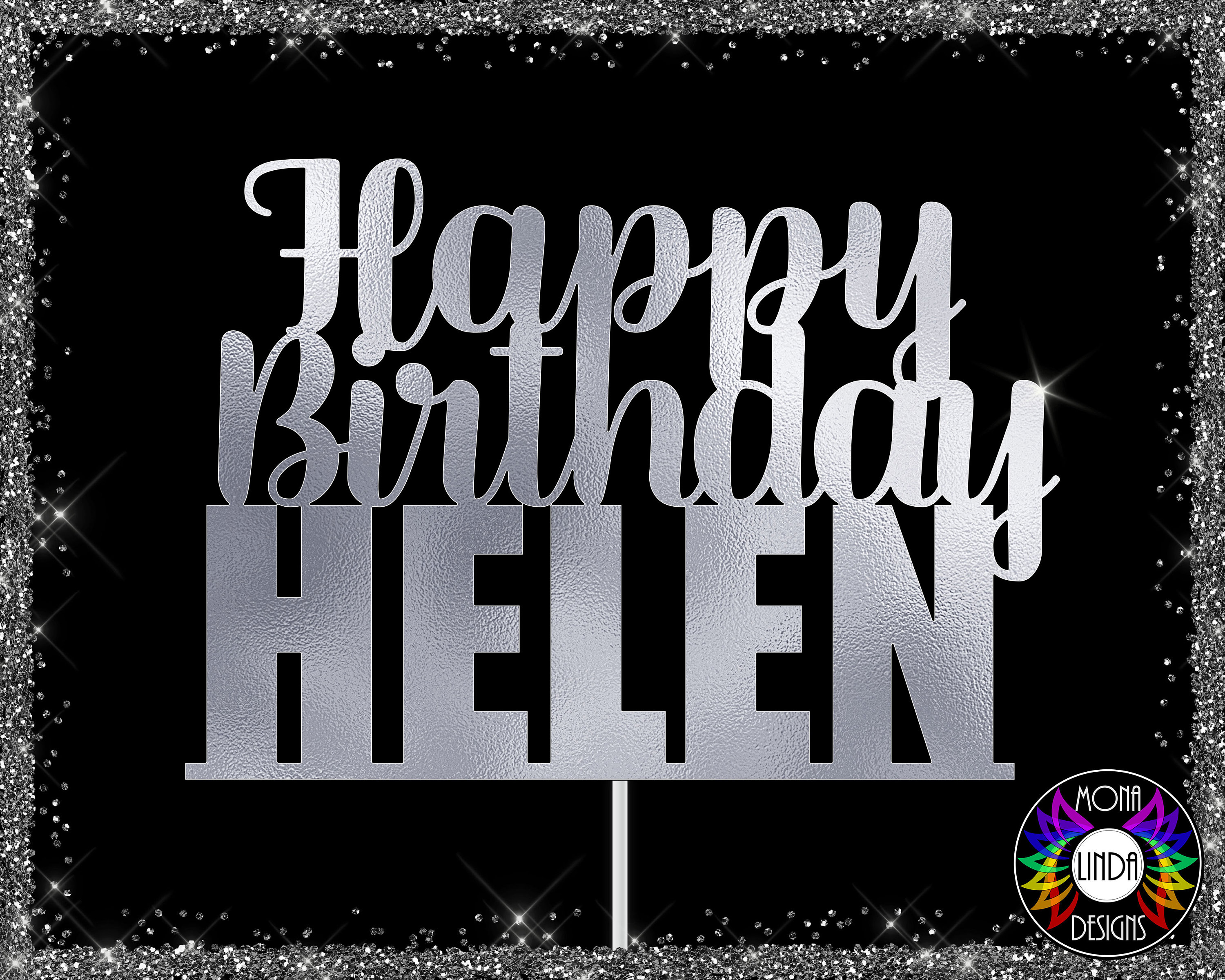 Feliz cumpleaños Helen Cake Topper / SVG PNG DXF Cutting - Etsy México