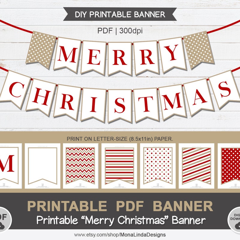 Merry Christmas Banner - Etsy
