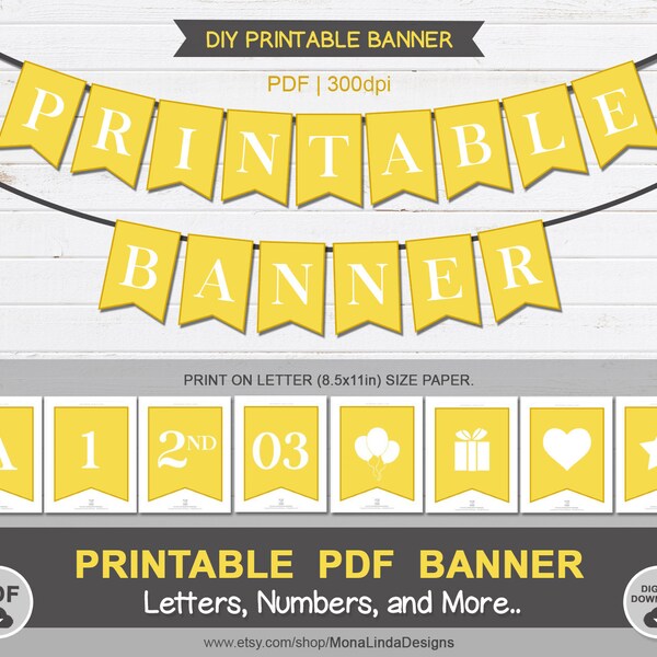 Yellow Banner - Etsy