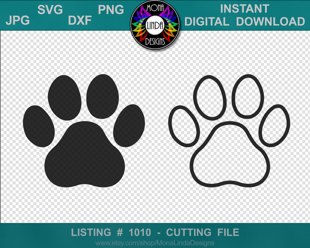 Animal Paw Print | SVG PNG DXF Jpg Cutting File | Dog Paw | Paw Shape ...
