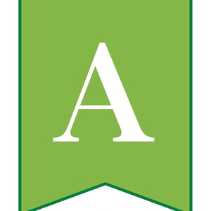 Printable PDF BANNER / Green and White Printable PDF Alphabet Letter ...