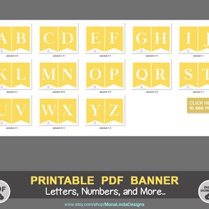 Yellow Printable PDF Banner,printable Alphabet Letter Banner,printable ...