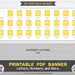 Printable PDF BANNER / Yellow and White Printable PDF Alphabet Letter ...