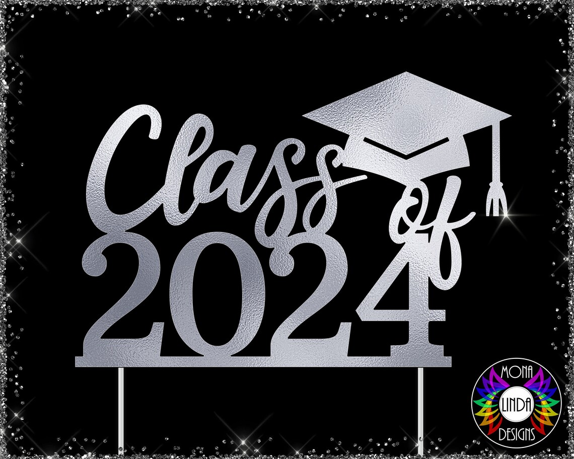 Cake Topper Class of 2024 SVG PNG DXF Jpg Cutting File - Etsy