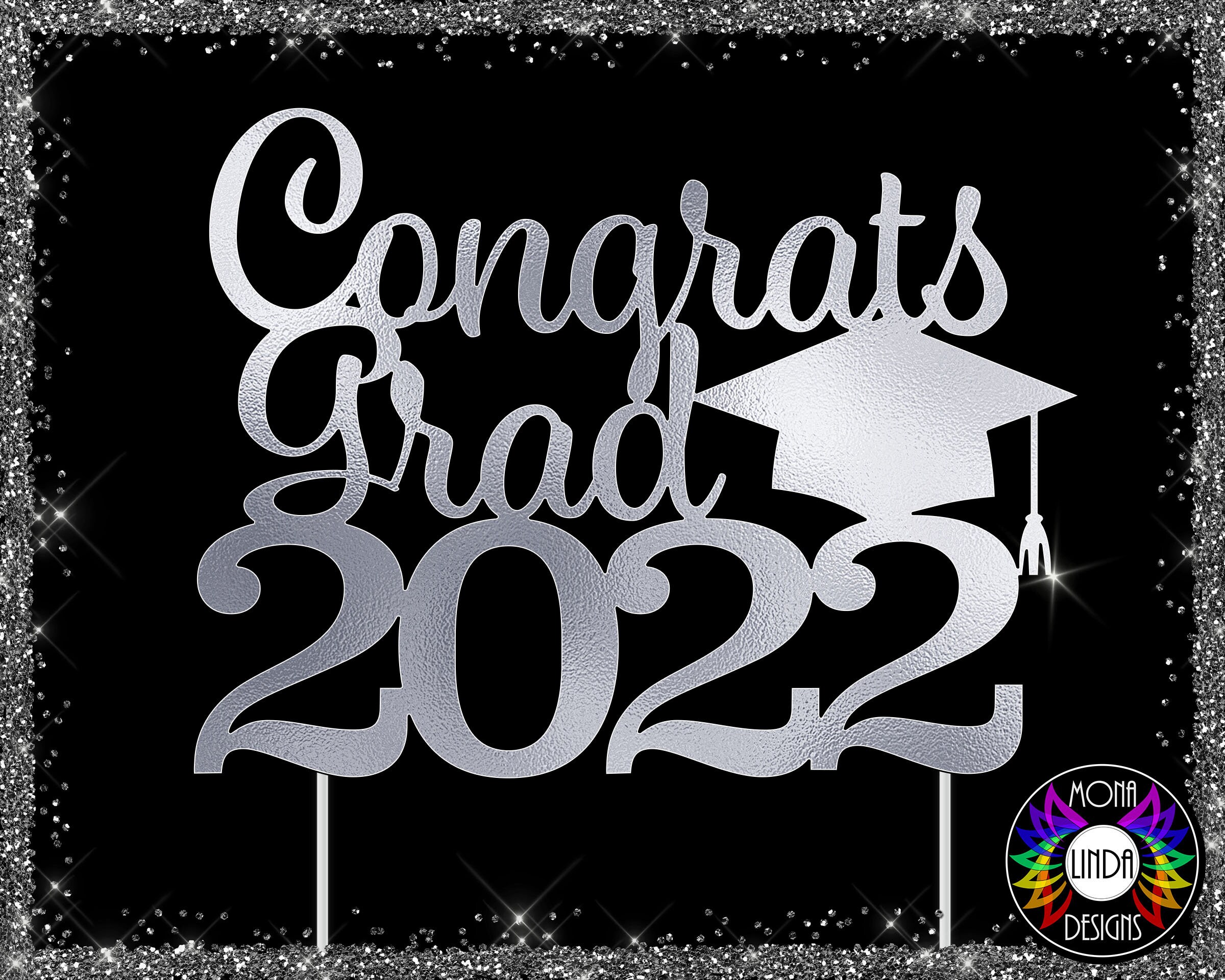 Cake Topper Congrats Grad 2022 SVG File Graduation 2022 - Etsy