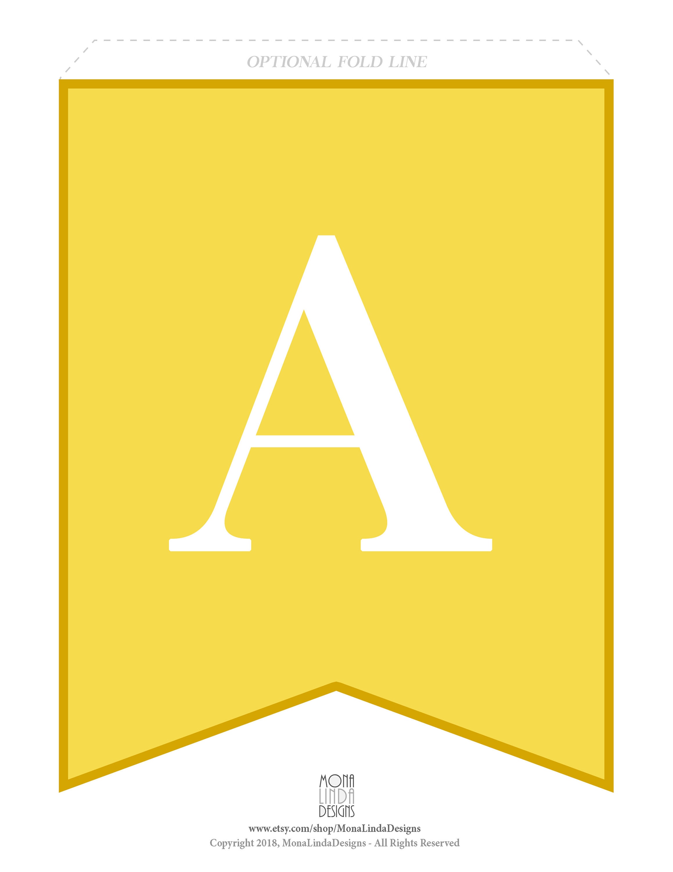 Printable PDF BANNER / Yellow and White Printable PDF Alphabet | Etsy