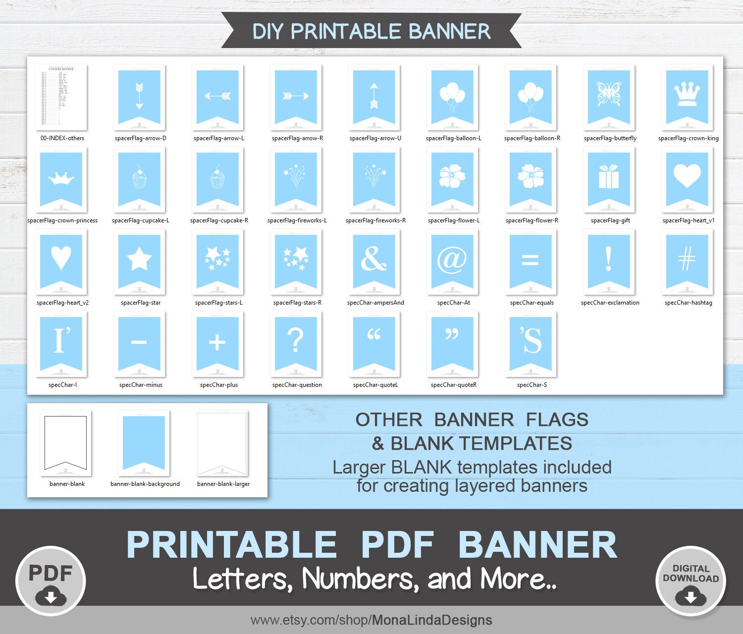 Baby Blue Printable PDF Bannerprintable Alphabet Letter - Etsy Hong Kong