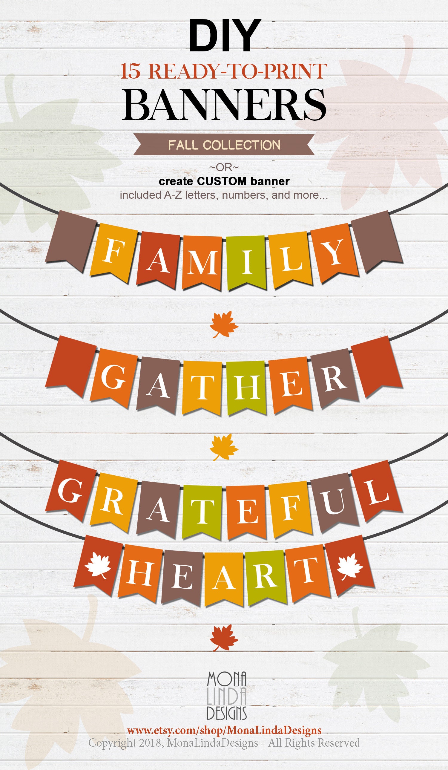 PRINTABLE PDF BANNER Fall Banner Autumn Banner Fall - Etsy