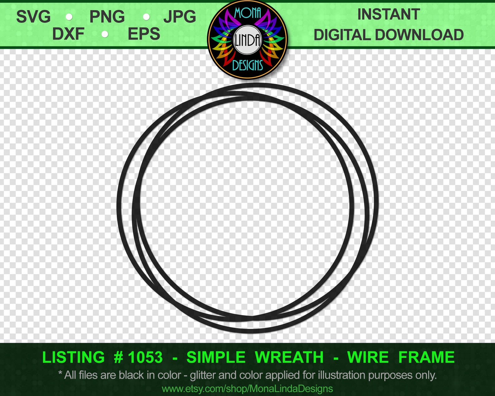 DIY Circle Monogram Border SVG Simple Wreath Svg Frame Svg | Etsy