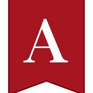 Printable PDF BANNER / Red and White Printable PDF Alphabet Letter ...