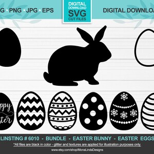 Easter Eggs and Easter Bunny SVG- Easter Bundle Svg Cut File- Svg, Jpg ...