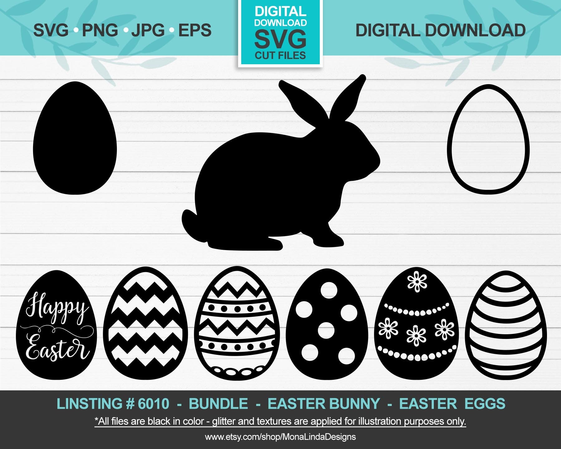 Easter Eggs and Easter Bunny SVG Easter Bundle svg cut file | Etsy