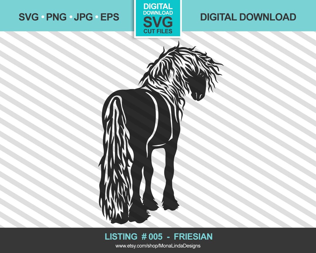 Friesian Horse SVG, Studio 3, Cricut, Silhouette - Etsy