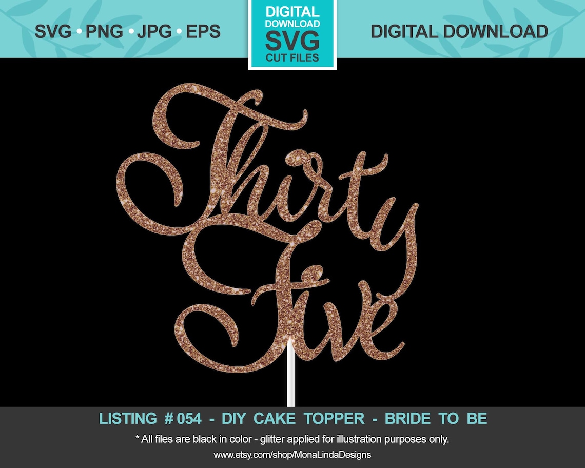 Happy Birthday Thirty Five SVG Cake Topper Birthday svg cut | Etsy