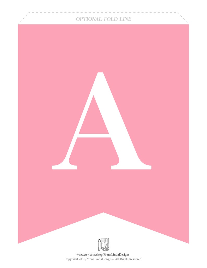 Pink Printable PDF Banner,printable Alphabet Letter Banner,printable ...