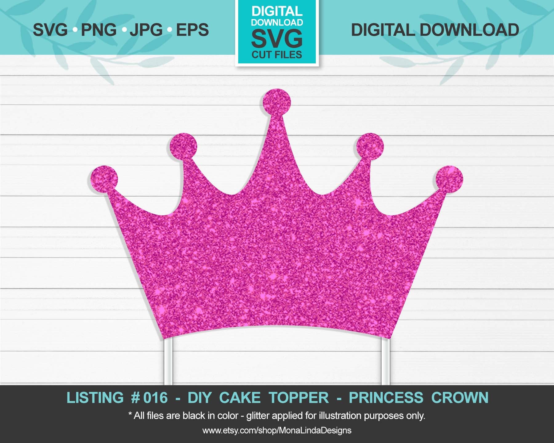 Princess Crown Cake Topper SVG Cupcake/cake Topper - Etsy UK
