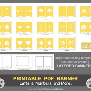 Yellow Printable PDF Banner,printable Alphabet Letter Banner,printable ...
