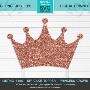 Princess Crown Cake Topper SVG, Cupcake/cake Topper -svg,jpg,png,eps ...