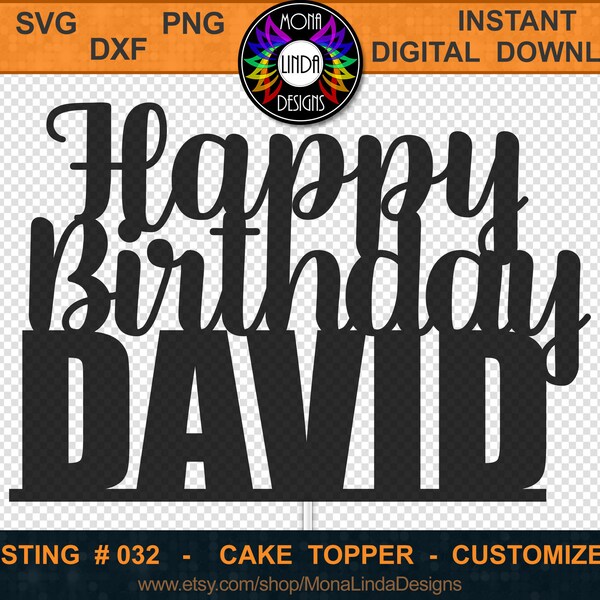 Happy Birthday David Cake Topper - Etsy