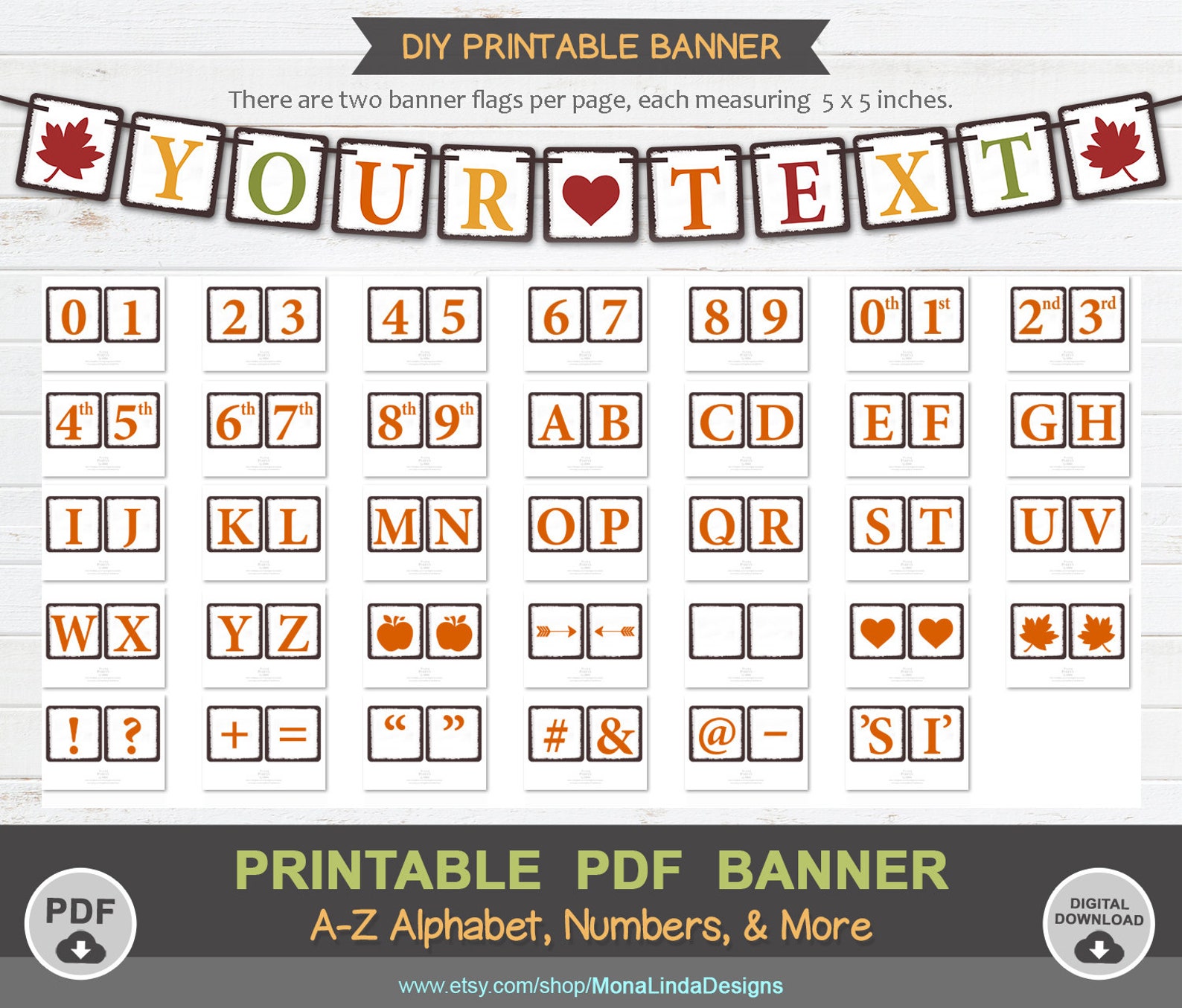 Printable Fall BANNER PDF Fall Banner Printable Square - Etsy