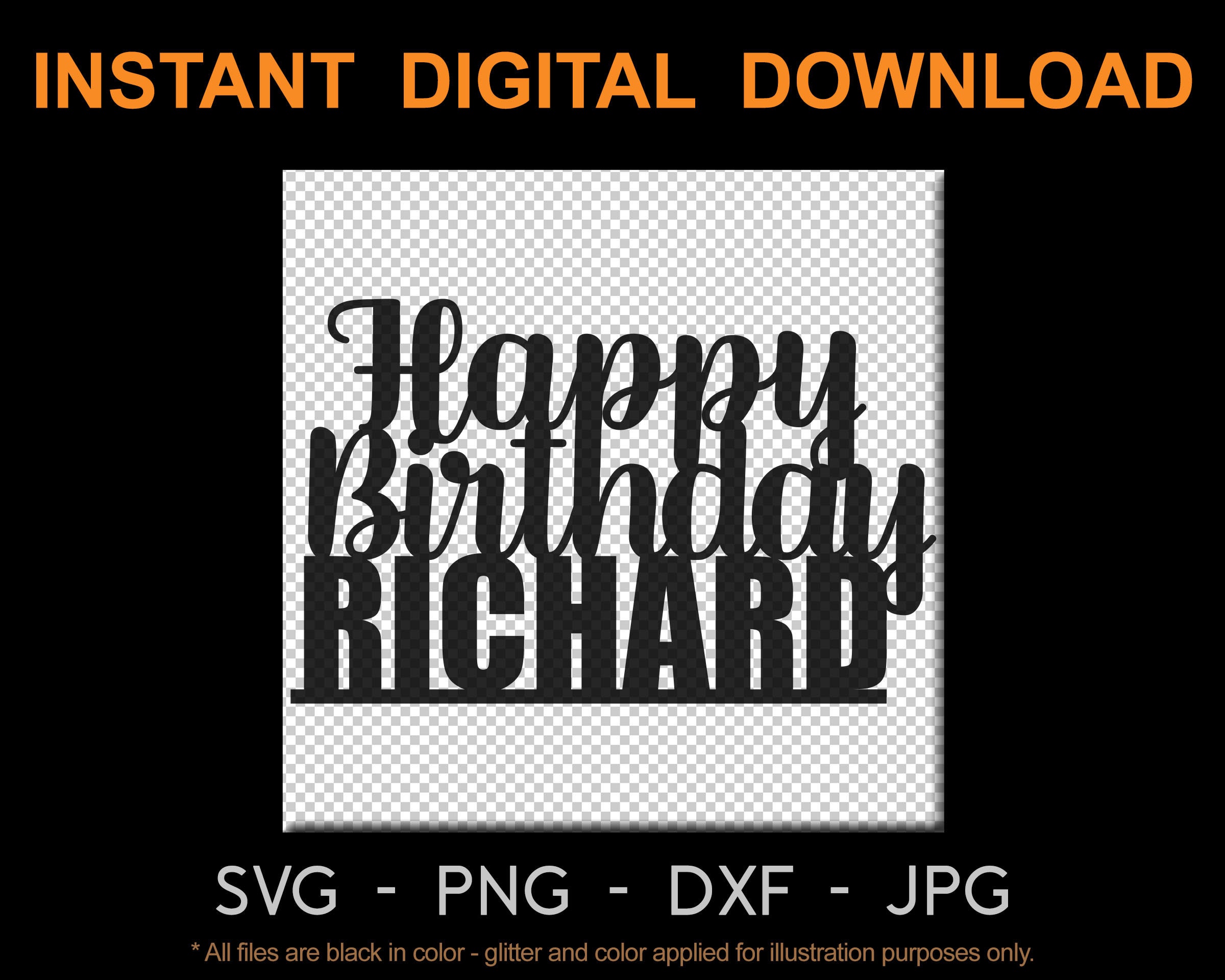 Feliz cumpleaños Richard Cake Topper / SVG PNG DXF Cutting - Etsy España