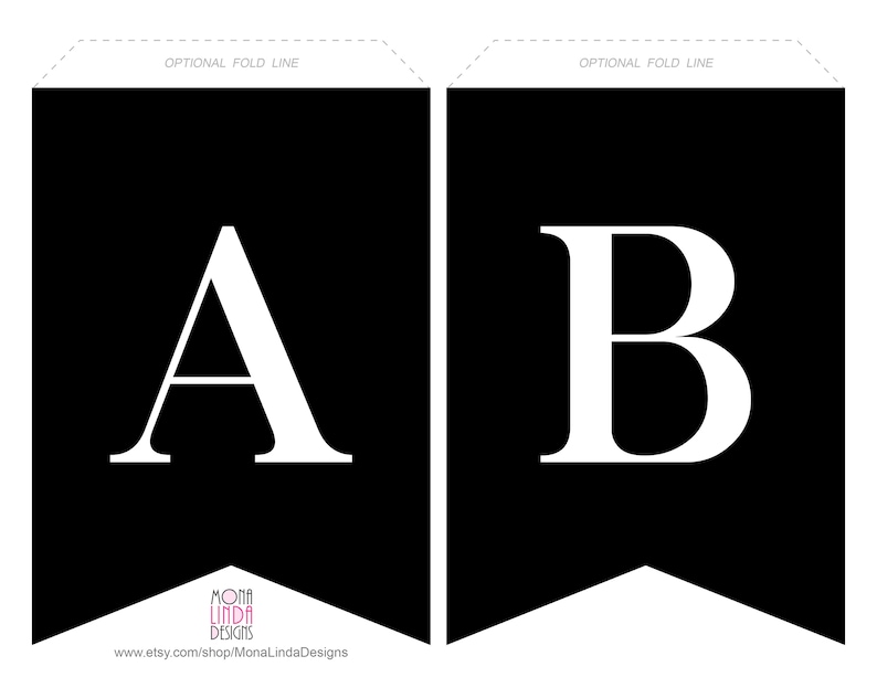 Printable PDF BANNER, Printable Alphabet Letter Banner, Printable ...