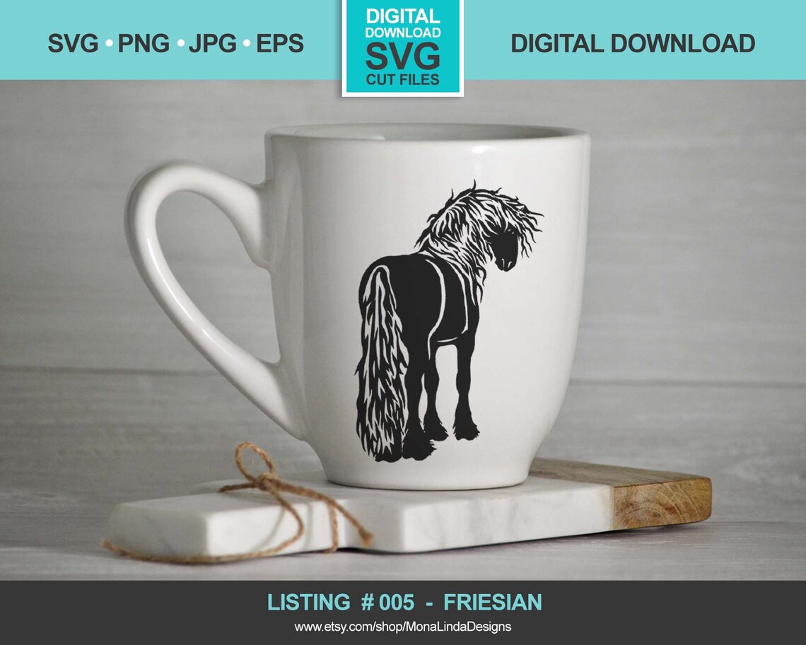 Friesian Horse SVG Studio 3 Cricut Silhouette - Etsy