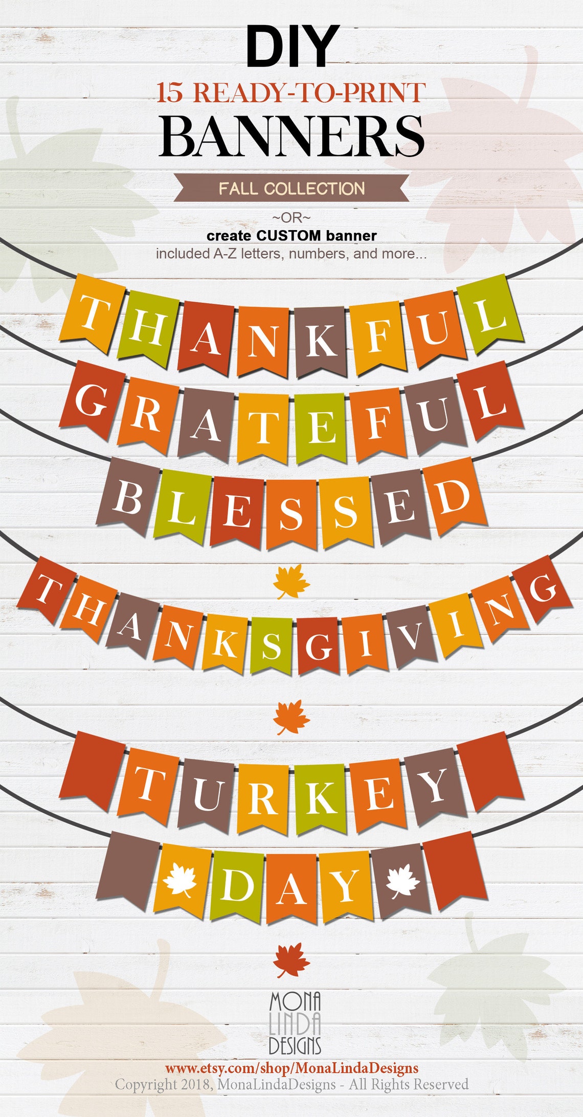 PRINTABLE PDF BANNER Fall Banner Autumn Banner Fall | Etsy