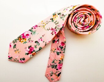 Pink floral tie | Etsy