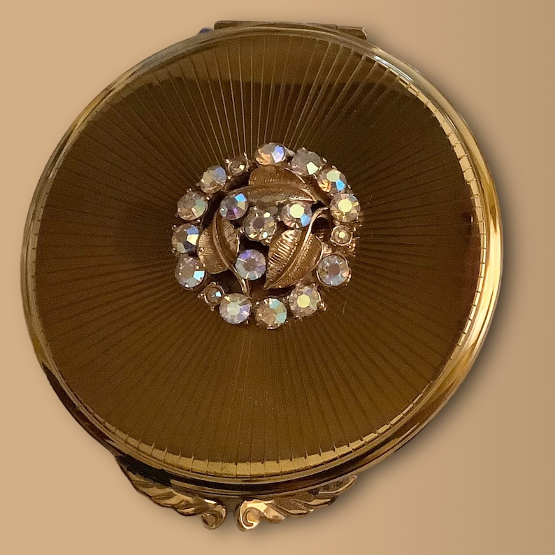 Vintage Volupte Powder Compact With Rhinestone Accent - Etsy
