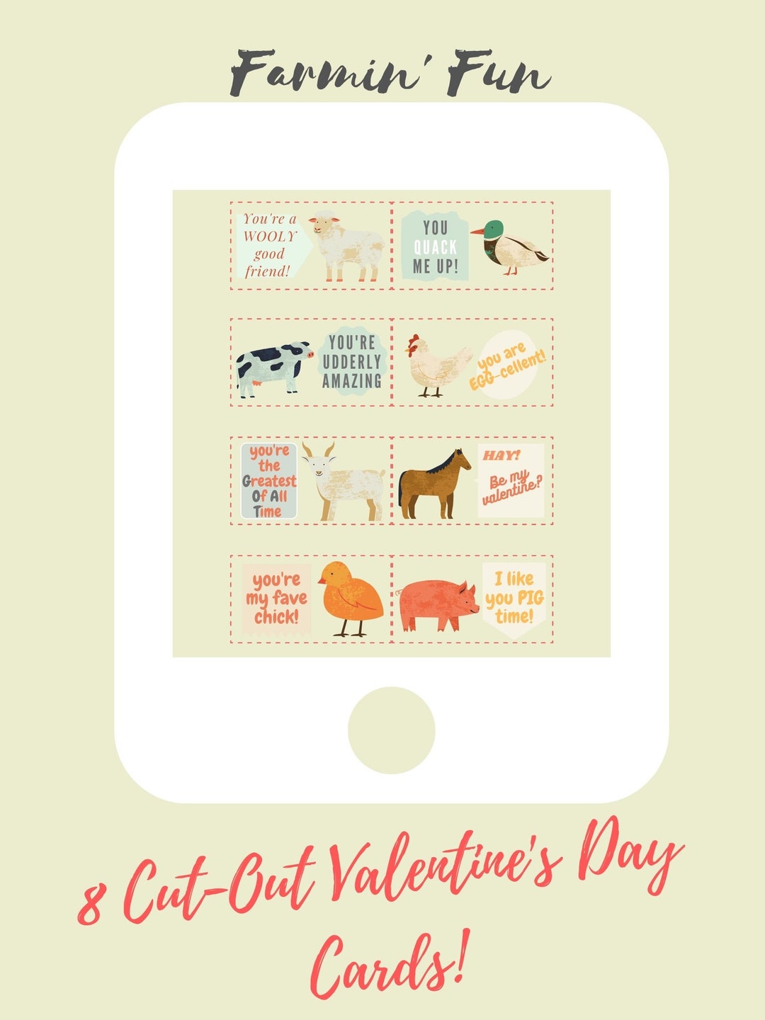 Farming Fun Valentine's Day Cards! - Etsy