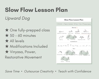 Slow Flow Lesson Plan for Yoga Teachers Instant Download, Pre-sequenced ...