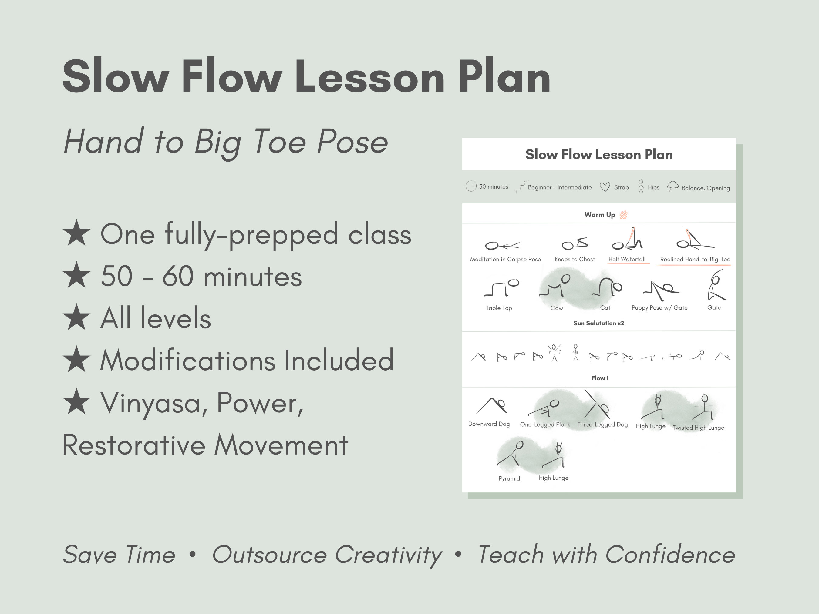 Slow Flow Lesson Plan for Yoga Teachers Instant Download, Pre-sequenced ...