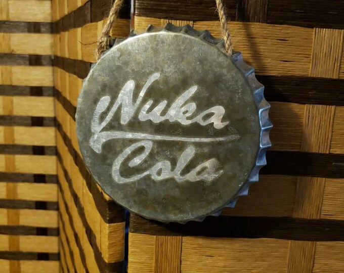 Nuka Cola Oversized Metal Bottle Cap Wall Decor Etched Metal, Fallout ...
