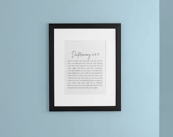 Deuteronomy 6:4-9 Shema Bible Verse Wall Art, Scripture Print Download ...
