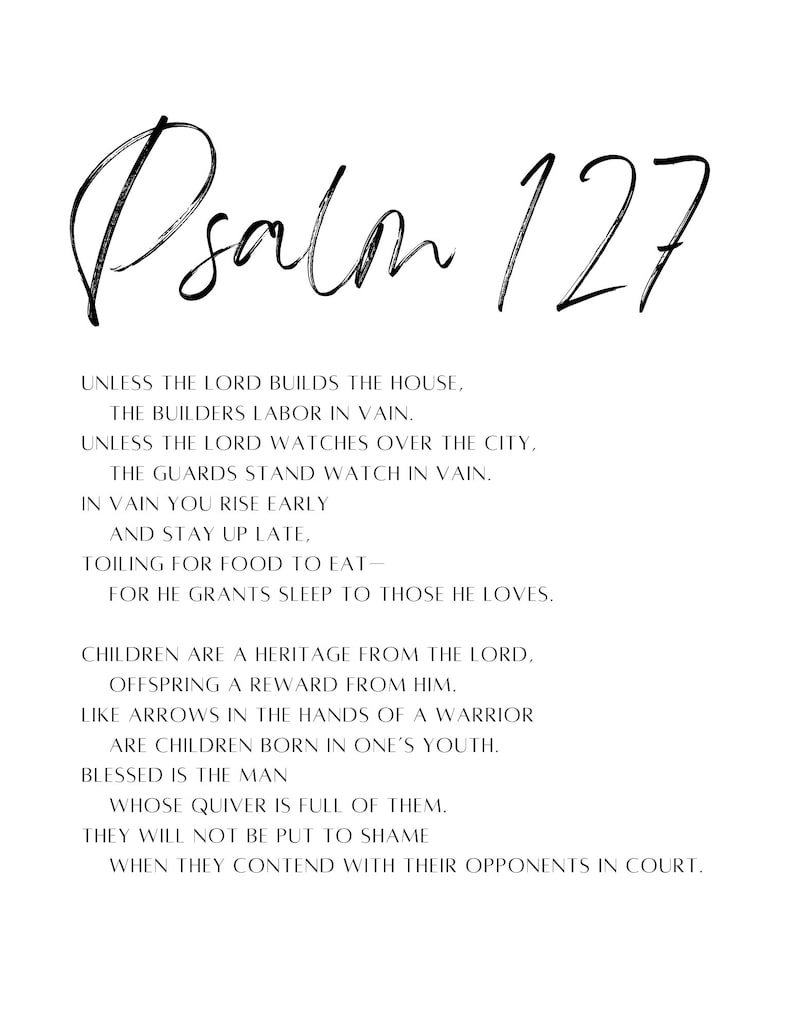 Psalm 127 | Downloadable | Wall Art | Decor | Bible Verse | Home ...
