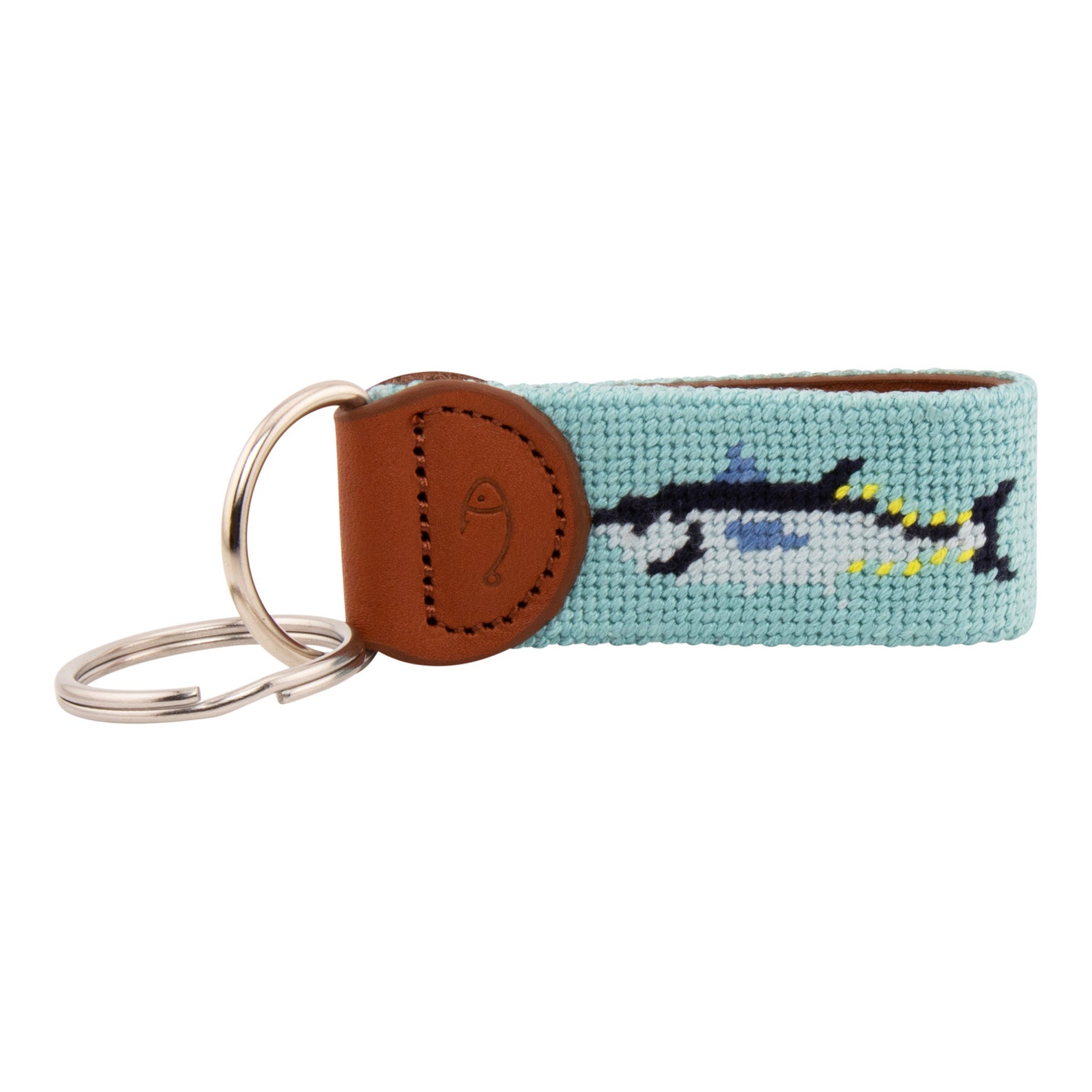 Leather Bluefin Tuna Needlepoint Key Fob: Handstitched Keychain - Etsy
