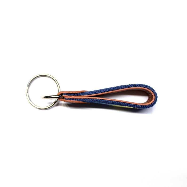 Buy Leather Handstitched Needlepoint Lemon Key Fob Key Chain by Online ...