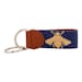 Bees Needlepoint Keychain - Handmade Key Fob W/ Leather Backing ...