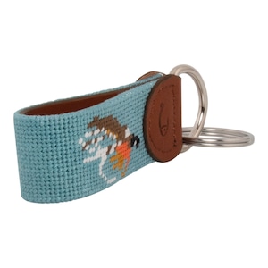 Fly Fishing Needlepoint Key Fob / Keychain / Gift for Him / Trout ...